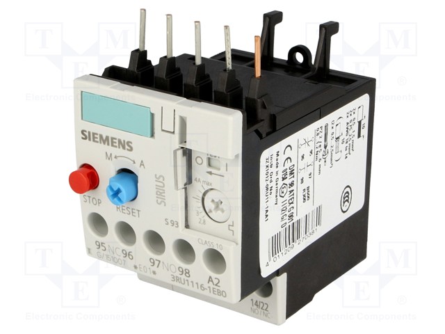 Rele termico SIEMENS serie 3RT 3RU1116-1KKB0 NC/NO 9-12A 5,5KW